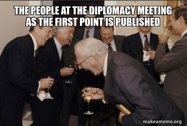 the people at the diplomacy meeting as the first point is published ...