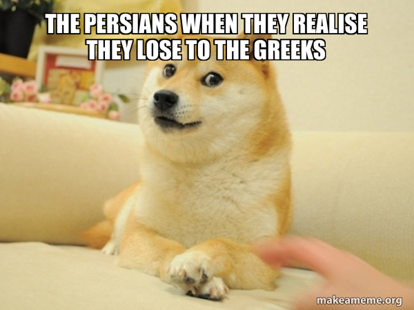 the persians when they realise they lose to the greeks - Doge Meme ...