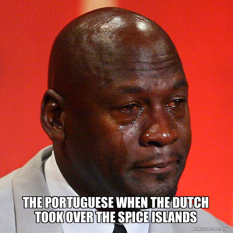 the portuguese when the dutch took over the spice islands Meme Generator
