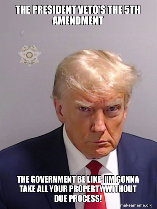 The President Veto's the 5th Amendment The government be like: I'm ...