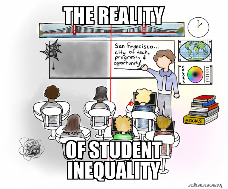 THE REALITY OF STUDENT INEQUALITY Meme Generator