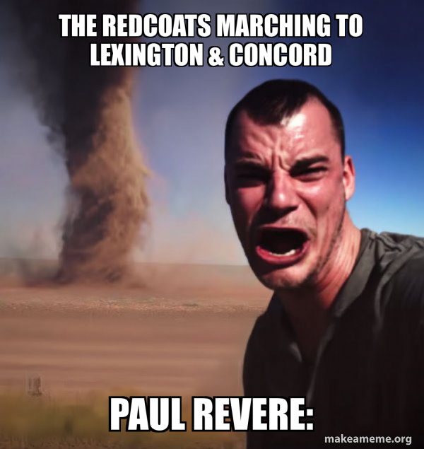 the redcoats marching to lexington & concord Paul revere: - Tornado Guy ...