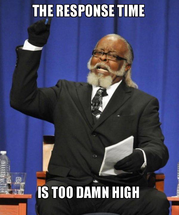 The response time is too damn high - Too Damn HIgh Meme Generator