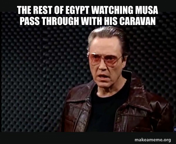 The rest of Egypt watching Musa pass through with his caravan - SNL ...