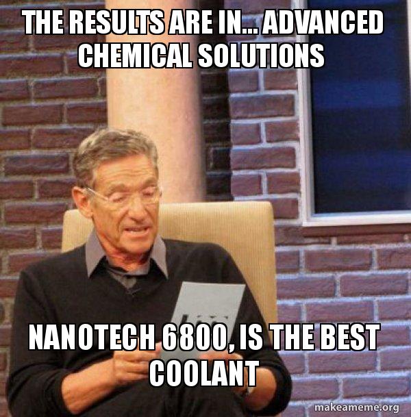 The results are in... Advanced Chemical Solutions NanoTech 6800, is the ...