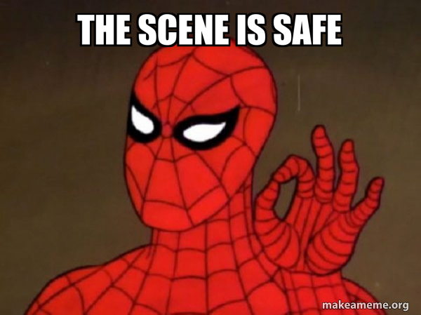The scene is safe - Spiderman - Care factor Zero Meme Generator