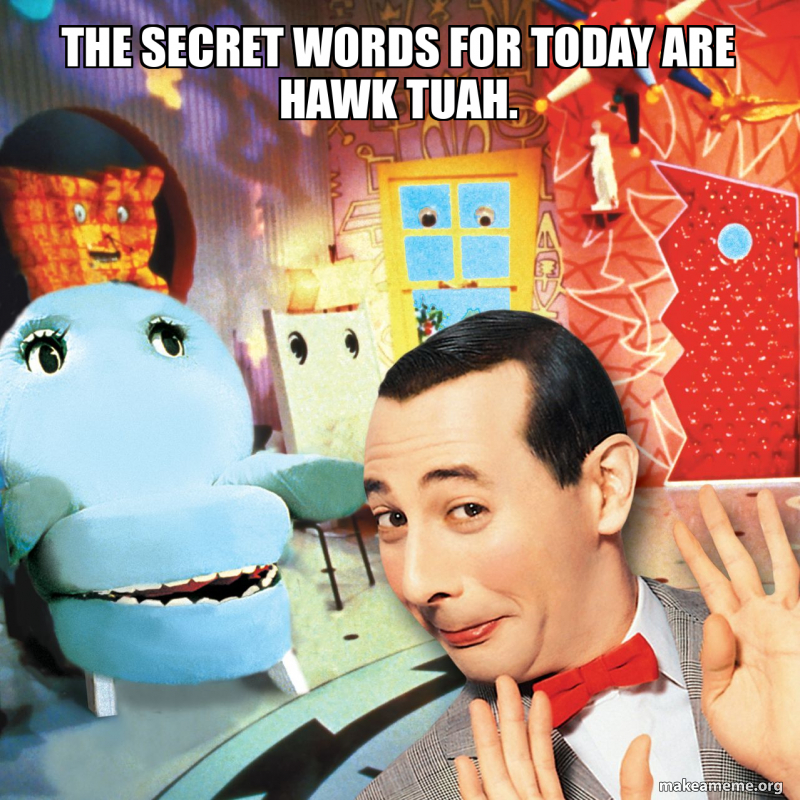 The secret words for today are hawk tuah. Meme Generator