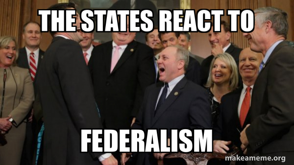the states react to federalism - And then we told them Meme Generator
