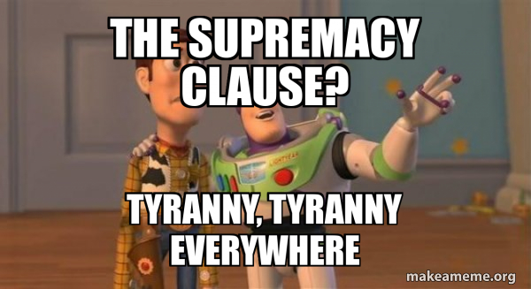 The supremacy clause? Tyranny, tyranny everywhere - Buzz and Woody (Toy ...