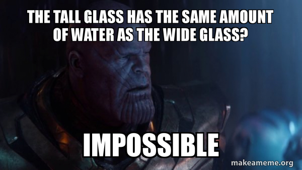 The tall glass has the same amount of water as the wide glass ...