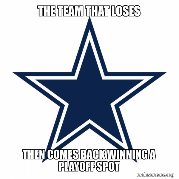 the team that loses then comes back winning a playoff spot - Dallas ...