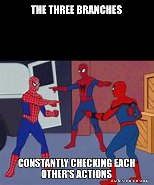 The Three Branches constantly Checking Each other's actions Meme Generator