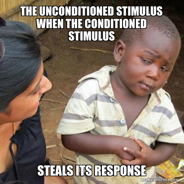 the unconditioned stimulus when the conditioned stimulus steals its ...