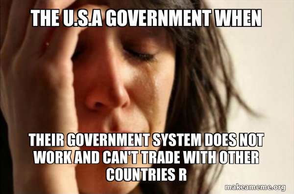 The U.S.A government when Their government system does not work and can ...