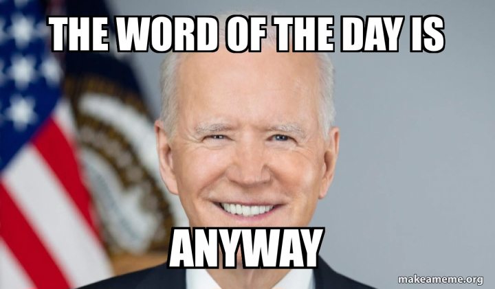 THE WORD OF THE DAY IS ANYWAY Meme Generator