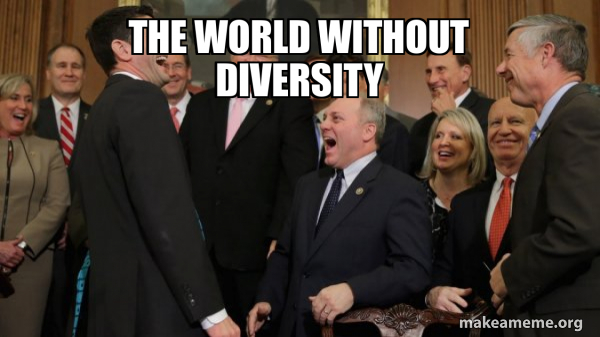 the world without diversity - And then we told them Meme Generator