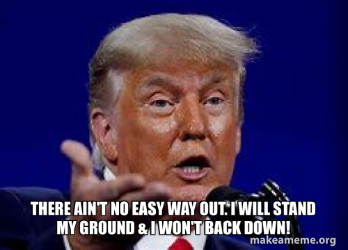 there ain't no easy way out. I will stand my ground & I won't back down ...