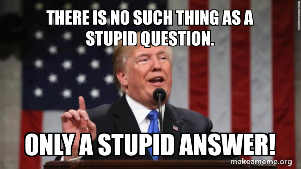 There Is No Such Thing As a Stupid Question. Only a Stupid Answer ...