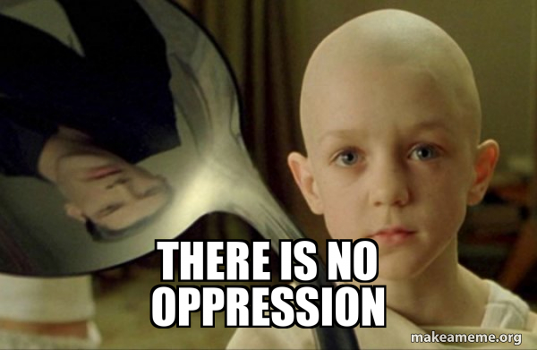 There is no oppression - There is no Spoon Meme Generator