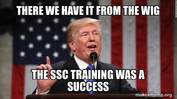 There we have it from the wig The SSC training was a success - Donald ...