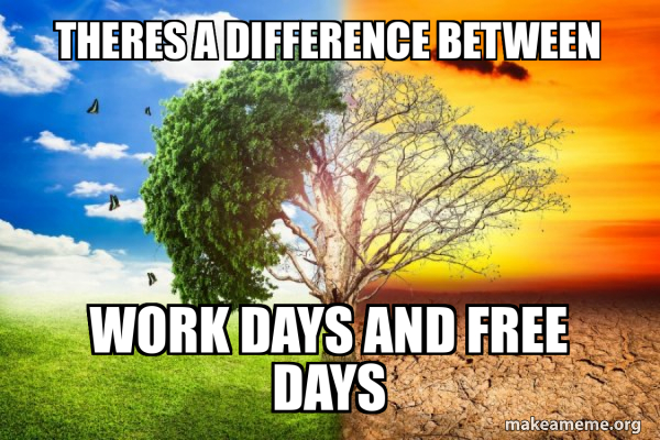 Theres A Difference Between Work Days And Free Days - Climate Change ...