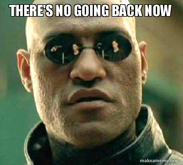 There's no going back now - Matrix Morpheus Meme Generator