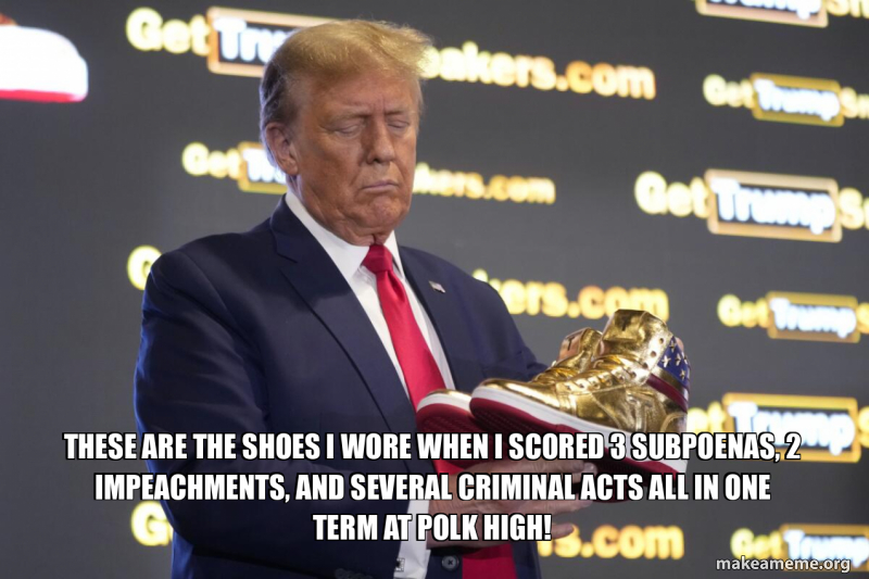 These are the shoes i wore when i scored 3 subpoenas, 2 impeachments ...