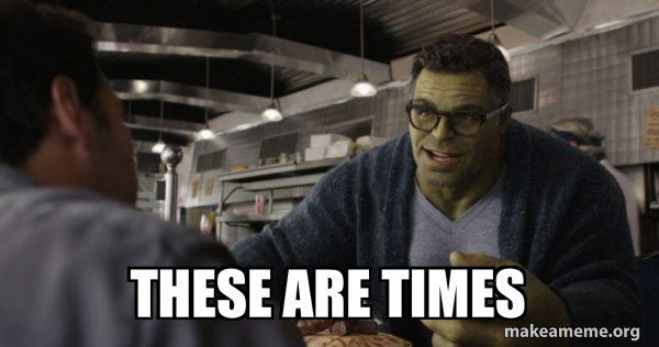 These are times - Hulk - These are Confusing Times Meme Generator