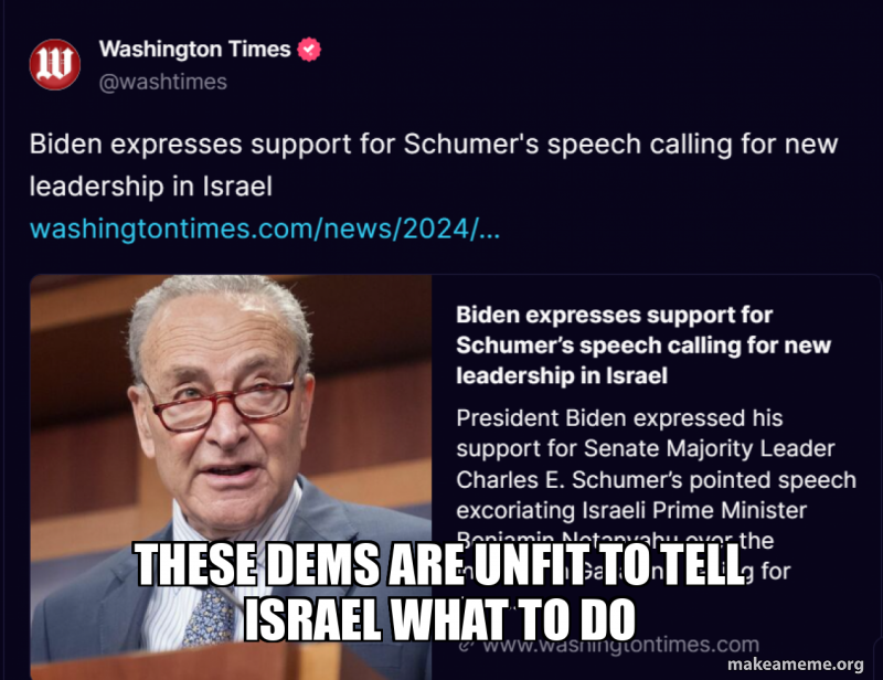 THESE DEMS ARE UNFIT TO TELL ISRAEL WHAT TO DO Meme Generator