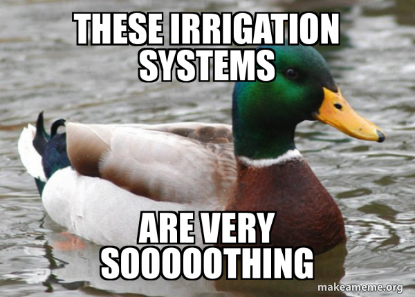 these irrigation systems are very sooooothing - Actual Advice Mallard ...
