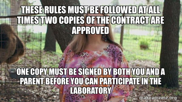 these rules must be followed at all times two copies of the contract ...