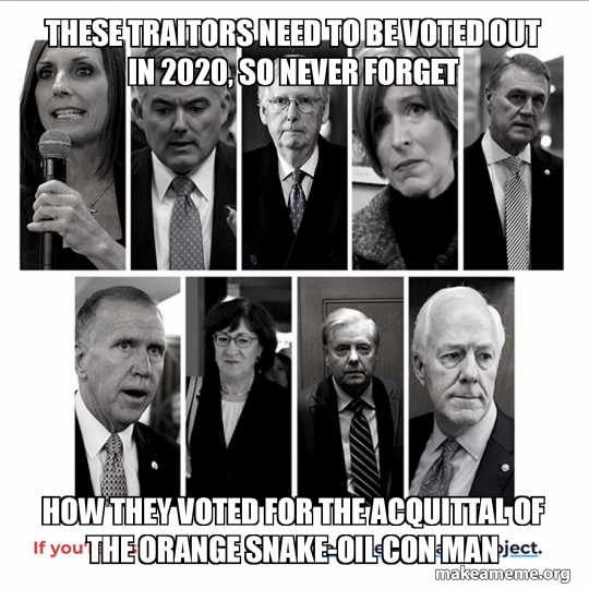 these traitors need to be voted out in 2020, so never forget how they ...