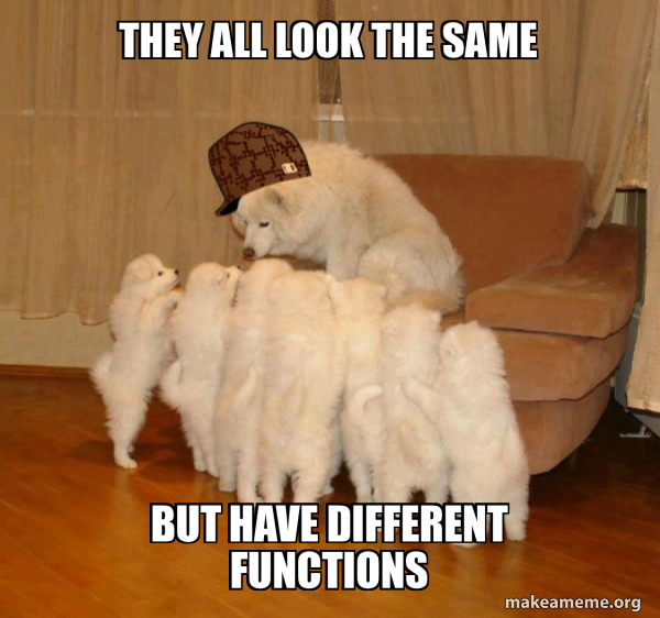 they all look the same but have different functions - Scumbag ...