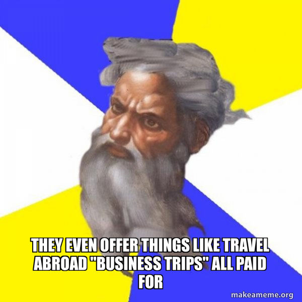 they even offer things like travel abroad "business trips" all paid for ...