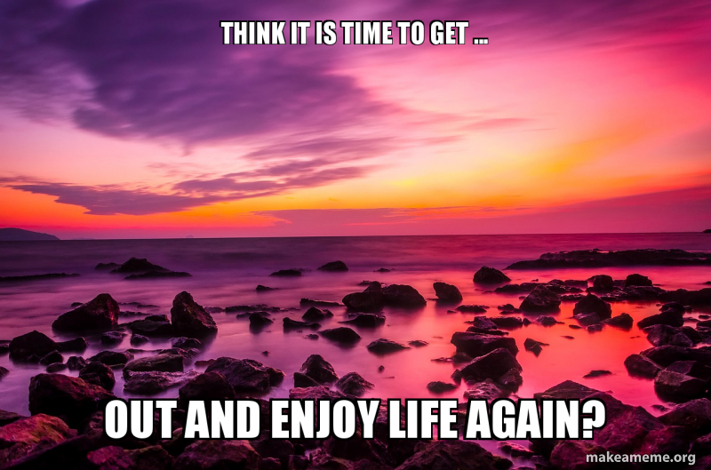 Think it is time to get ... out and enjoy life again? Meme Generator