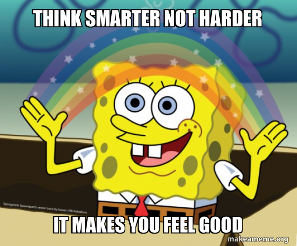 Think smarter not harder It makes you feel good - Rainbow SpongeBob ...
