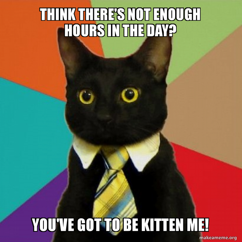 Think there's not enough hours in the day? You've got to be kitten me ...