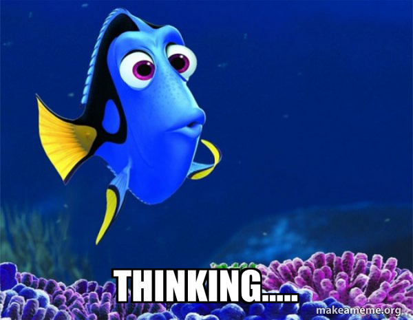 THINKING….. - Dory from Nemo (5 second memory) Meme Generator
