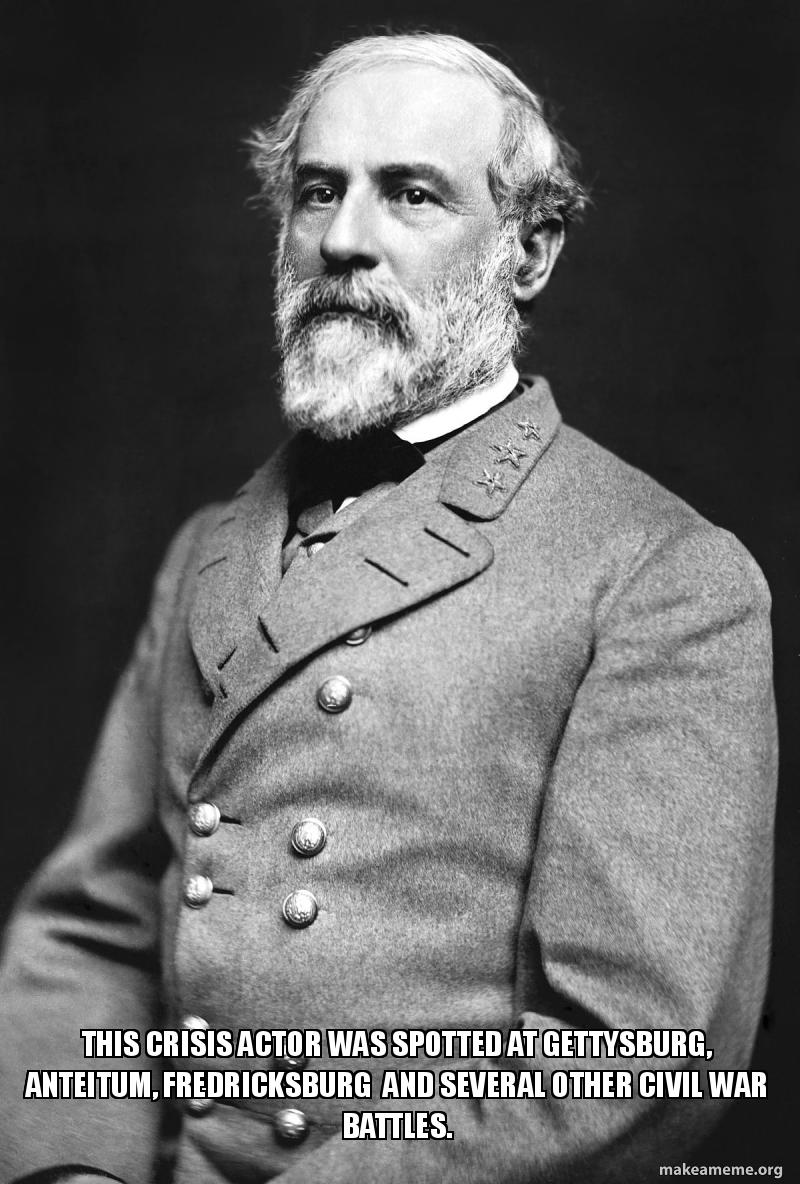 This crisis actor was spotted at Gettysburg, anteitum, fredricksburg ...