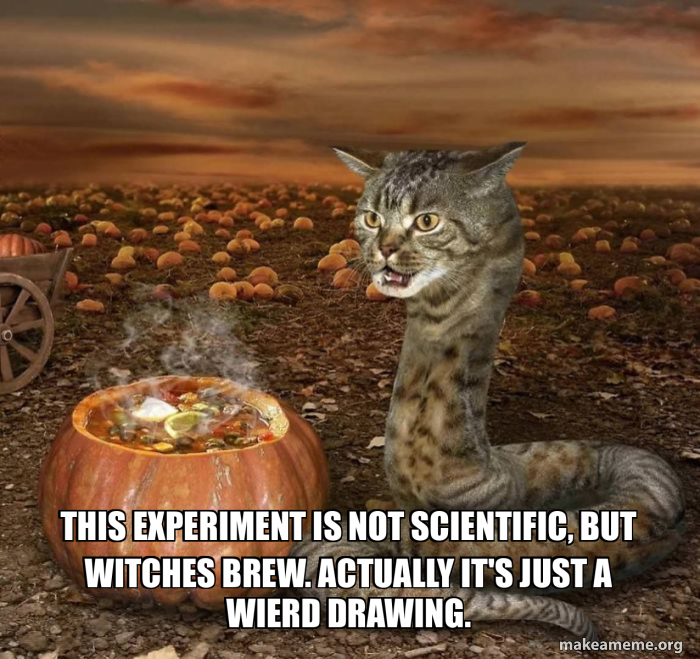This experiment is not scientific, but witches brew. Actually it's just ...