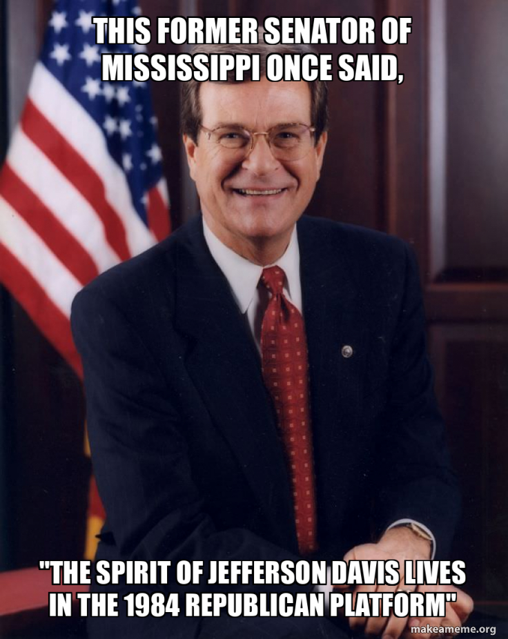 this former senator of mississippi once said, "the spirit of jefferson ...