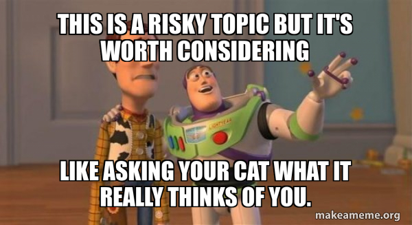 This is a risky topic but it's worth considering Like asking your cat ...