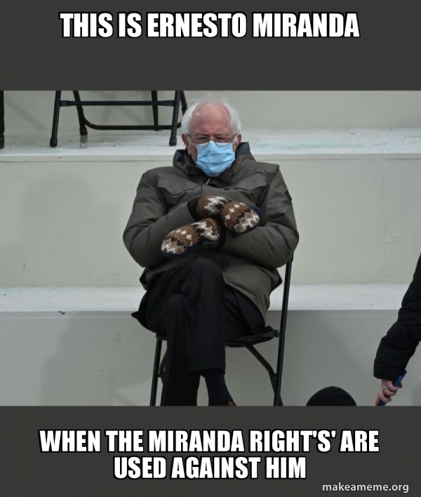 This is Ernesto Miranda When the Miranda Right's' are used against him ...