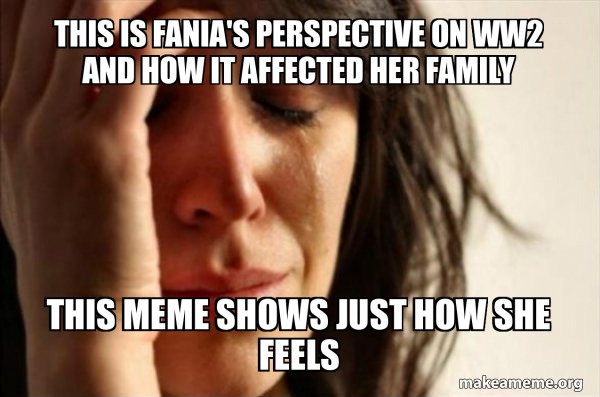 This is Fania's perspective on WW2 and how it affected her family This ...