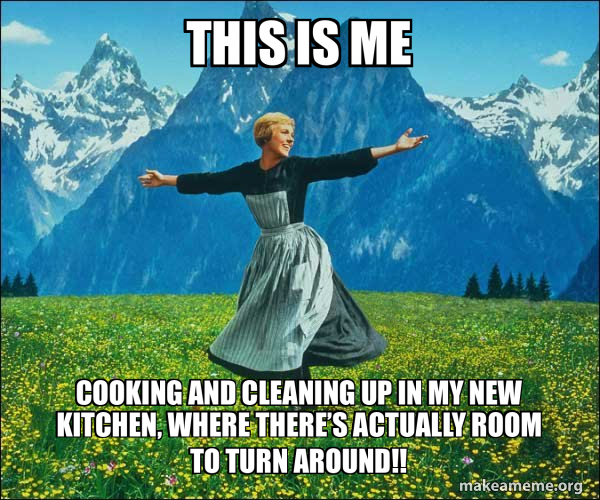 this is me Cooking and cleaning up in my neW Kitchen, where there’s ...