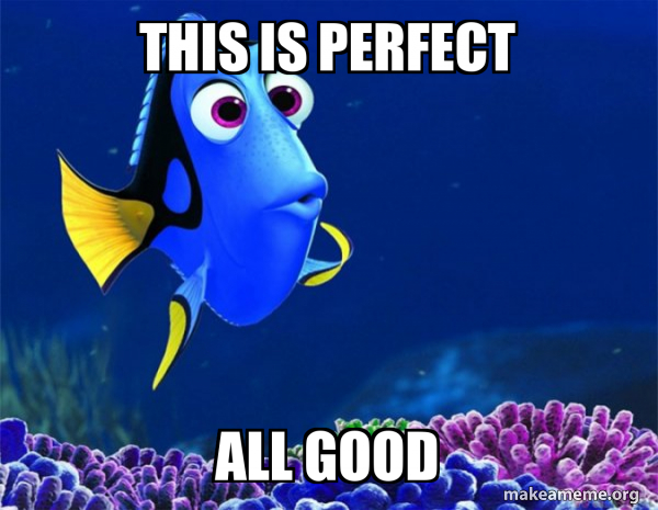 This is perfect all good - Dory from Nemo (5 second memory) Meme Generator
