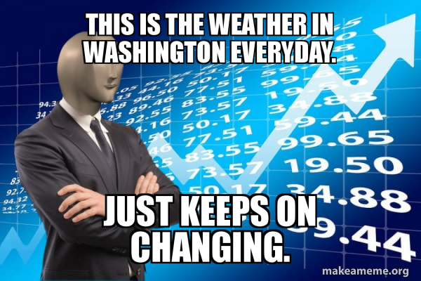 This is the weather in Washington everyday. Just keeps on changing ...
