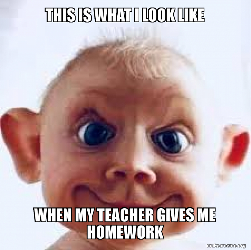 This is what i look like when my teacher gives me homework Meme Generator