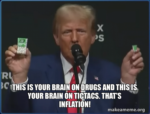 this is your brain on drugs and this is your brain on tictacs. that's ...