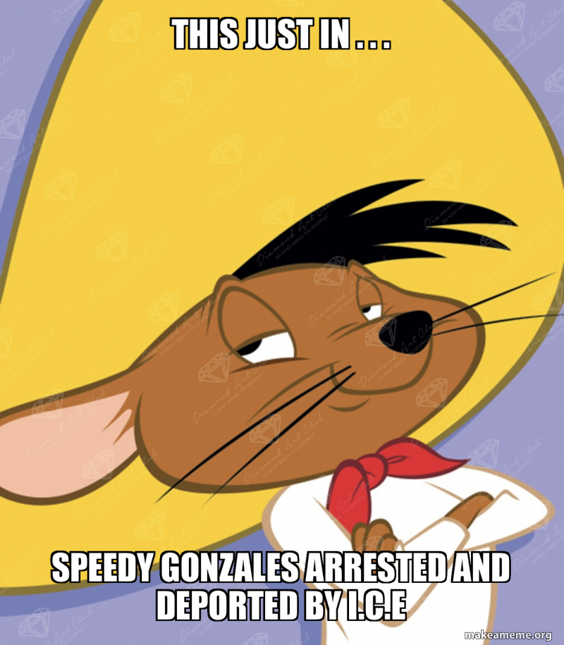 This just in . . . Speedy gonzales arrested and deported by i.c.e Meme ...